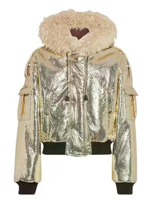Dsquared2 Paradise Puffer Bomber Jacket - Gold