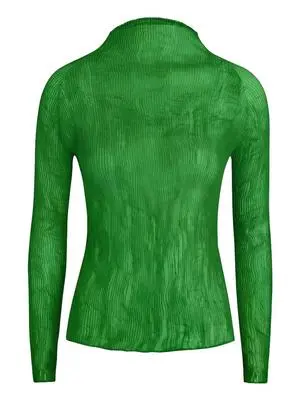 Issey Miyake Textured Long Sleeve Top - Green