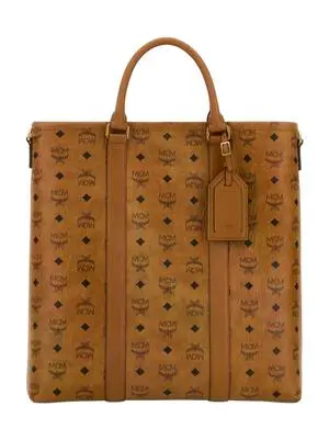 Mcm Printed Tote Bag - Brown