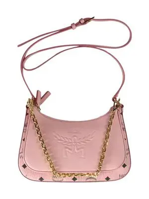 Mcm Logo-embossed Chain Clutch Bag - Pink