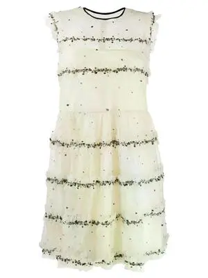 Red Valentino Tulle Tiered Mini Dress - Neutrals