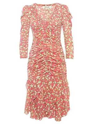 Diane Von Furstenberg Abstract-print Mesh Dress - Pink