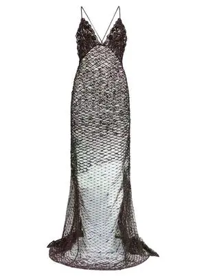 DSQUARED2 Embroidered Net Maxi Dress