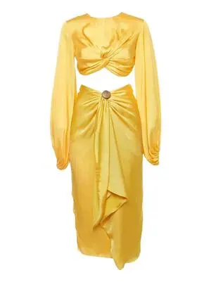 ANDREA IYAMAH Scraped Skirt Set - Yellow