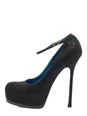 Saint Laurent Nubuck Platform Pumps - Black