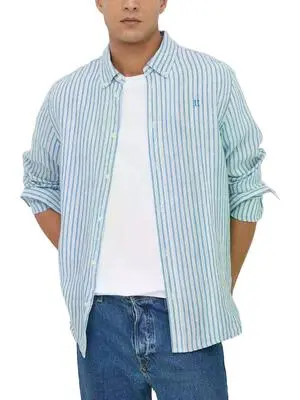 LES DEUX Striped Button-up Shirt - Blue