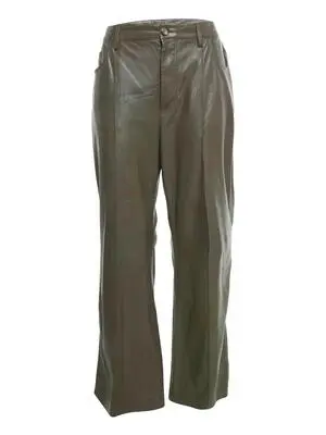 Nanushka Faux-leather Wide-leg Trousers - Brown