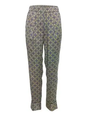 Sandro Floral Satin Straight Trousers - Brown