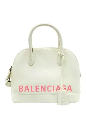 Balenciaga Ville Logo Tote - White