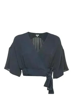Kenzo Self-tie Cropped Blouse - Blue