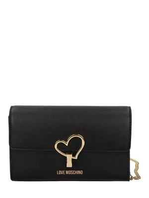 Moschino Heart-detail Crossbody Bag - Black