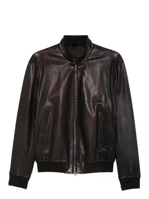 Tagliatore Ice Leather Jacket - Brown