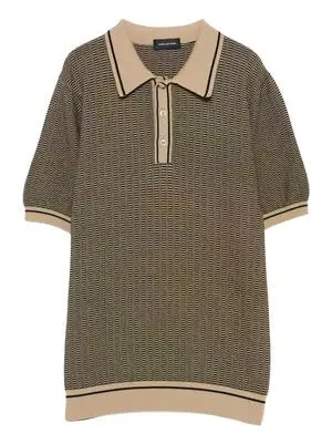 Tagliatore Patterned Polo Shirt - Brown