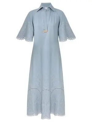 Zimmermann Daylight Denim Midi Dress - Baby Blue