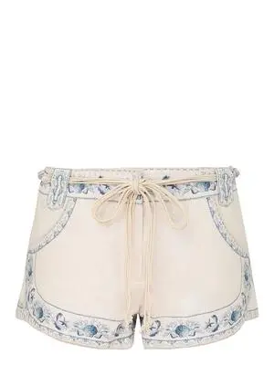 Zimmermann Mini Shorts Wanderlust - Ivory