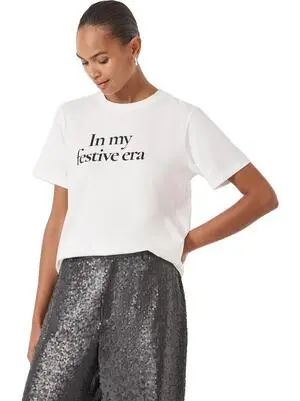 HUSH Festive Graphic T-shirt - Ecru