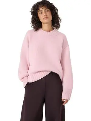HUSH Cora Relaxed Chunky Cashmere Sweater - Blush Pink