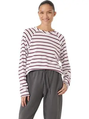 HUSH Matilda Raglan Stripe Top - Wine Red