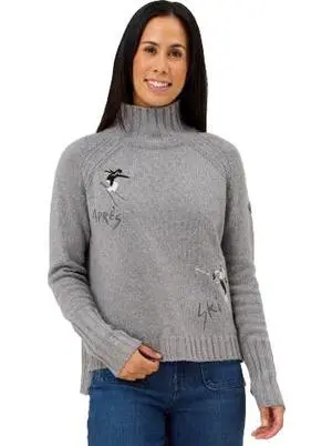 Krimson Klover Janica Embroidered Skiers Sweater - Grey