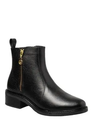 MANELA Leather Chelsea Booties - Black