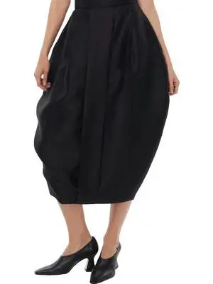 ALAS Silk Wool Blend Tulip Skirt Black