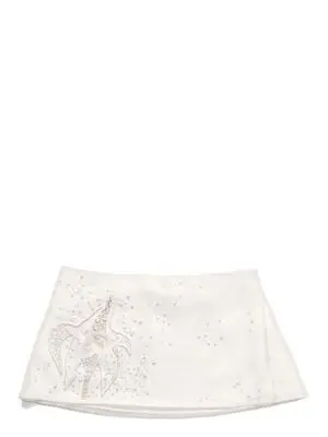 ALAS Bridal Silk-wool Embroidered Skirt - Starlight White
