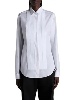TOM FORD Pleated Bib Cotton Twill Shirt - White