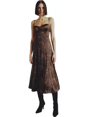 PCFG Pure Silk Strapless Maxi Dress - Leopard