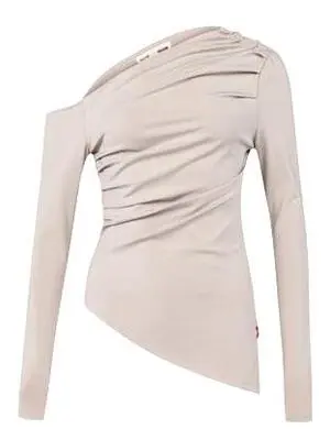 PCFG Draped Long Sleeve Top - Beige
