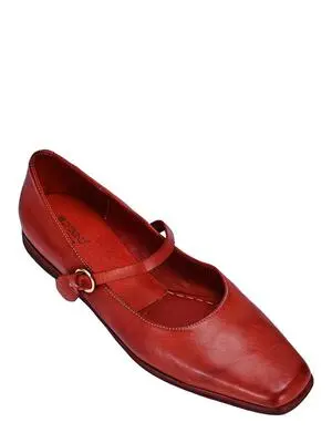 OLD TREND Classic Genuine Leather Mary Jane Flats - Brick