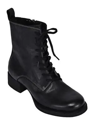 OLD TREND Heritage Genuine Leather Lace-up Ankle Boots - Black
