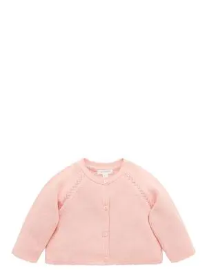 PUREBABY Scalloped Knit Cardigan - Guava Melange