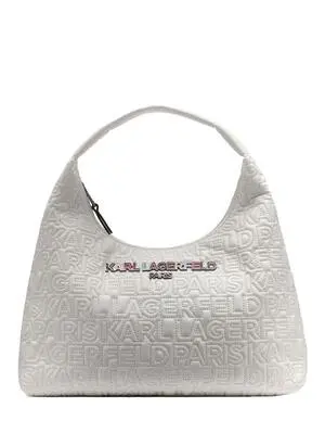 Karl Lagerfeld Paris Monogram Hobo Bag - White Multi