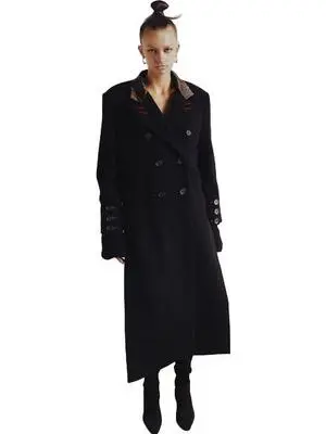 PCFG Wool And Cashmere Blend Oversized Long Overcoat - Black