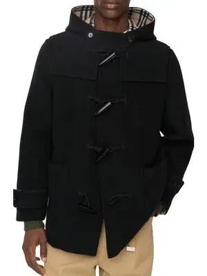 Burberry Short Wool Harrogate Duffle Coat - Black