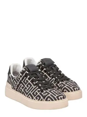Balmain Monogram Jacquard B-court Trainers - Black