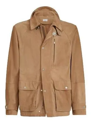 Brunello Cucinelli Suede Field Jacket - Light Brown
