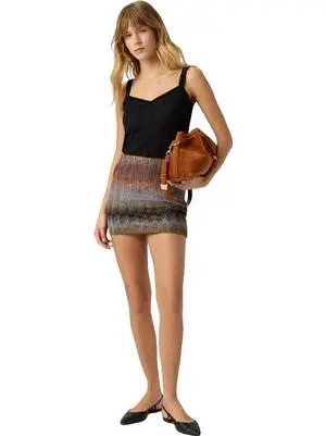 Missoni Viscose Lamé Snake-pattern Mini Skirt - Green& Brown