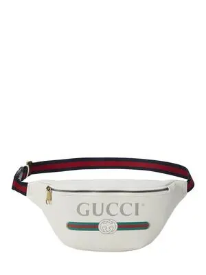 Gucci Logo Printed Belt Bag - White