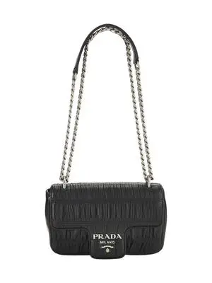 Prada Nappa Gaufre Crossbody Bag - Black