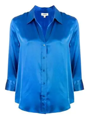 L'Agence Dani Silk Blouse - Blue