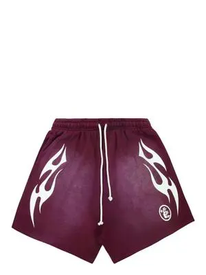 HELLSTAR Flame Motif Shorts - Purple