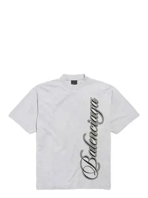 Balenciaga Cursive Medium Fit T-shirt - Grey
