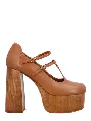 Chloé Platform Buckle Sandals - Brown