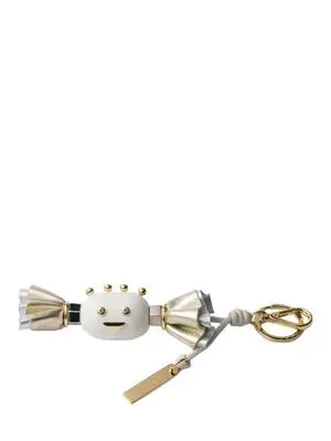 Prada Candy Plexiglas And Leather Key Ring Charm - White