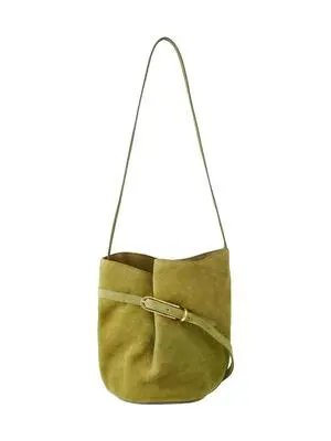 LIFFNER Buckle Calf Suede Bucket Bag - Green