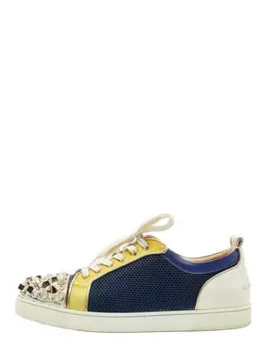 CHRISTIAN LOUBOUTIN Spikes-detail Lace-up Sneakers - Yellow