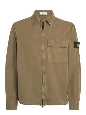 Stone Island Organic Cotton Canvas Jacket - Green