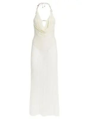 PatBO Wave Mesh Midi Dress - Ivory