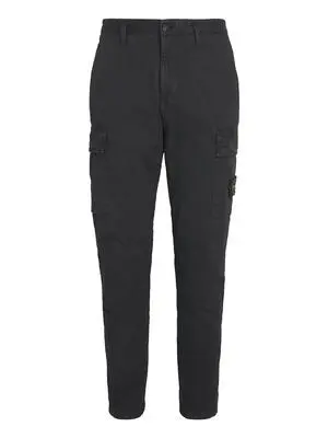 Stone Island Stretch-cotton Cargo Trousers - Black
